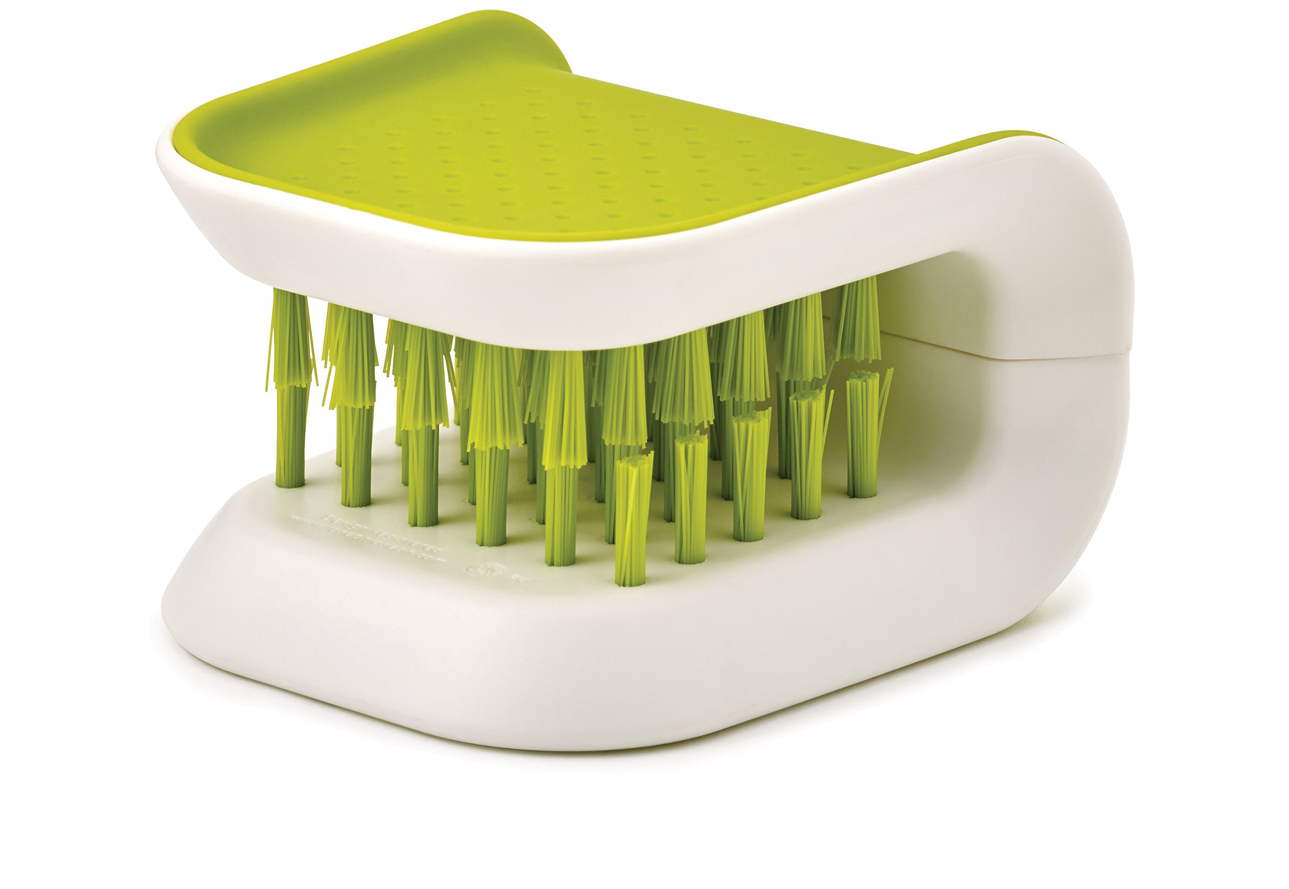 Joseph Joseph DrawerStore Compact Cutlery Organizer Kitchen Drawer Tray, Small, Gray & BladeBrush Knife and Cutlery Cleaner Brush Bristle Scrub Kitchen Washing Non-Slip, One Size, Green