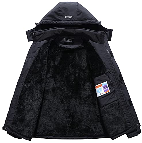 DLGJPA Men's Mountain Waterproof Ski Jacket Hooded Windbreakers Windproof Raincoat Winter Warm Snow Coat