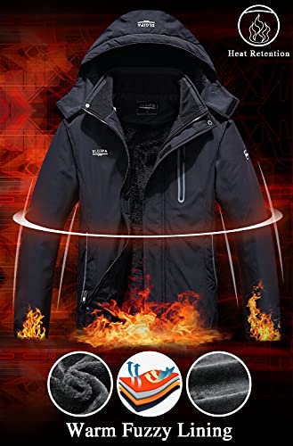 DLGJPA Men's Mountain Waterproof Ski Jacket Hooded Windbreakers Windproof Raincoat Winter Warm Snow Coat
