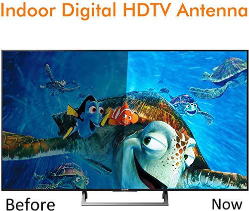 TV Antenna, 2022 Newest HDTV Indoor Digital TV Antenna 130 Miles Range with Amplifier Signal Booster 4K HD Free Local Channels Support All Television -10ft High Performance Coax Cable