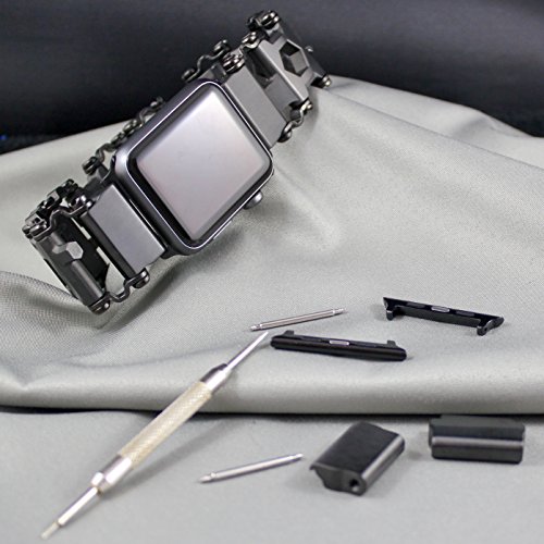 Link- watch adapter compatible with LEATHERMAN TREAD LT - Black (Lug size 26mm, Black, TREAD LT)