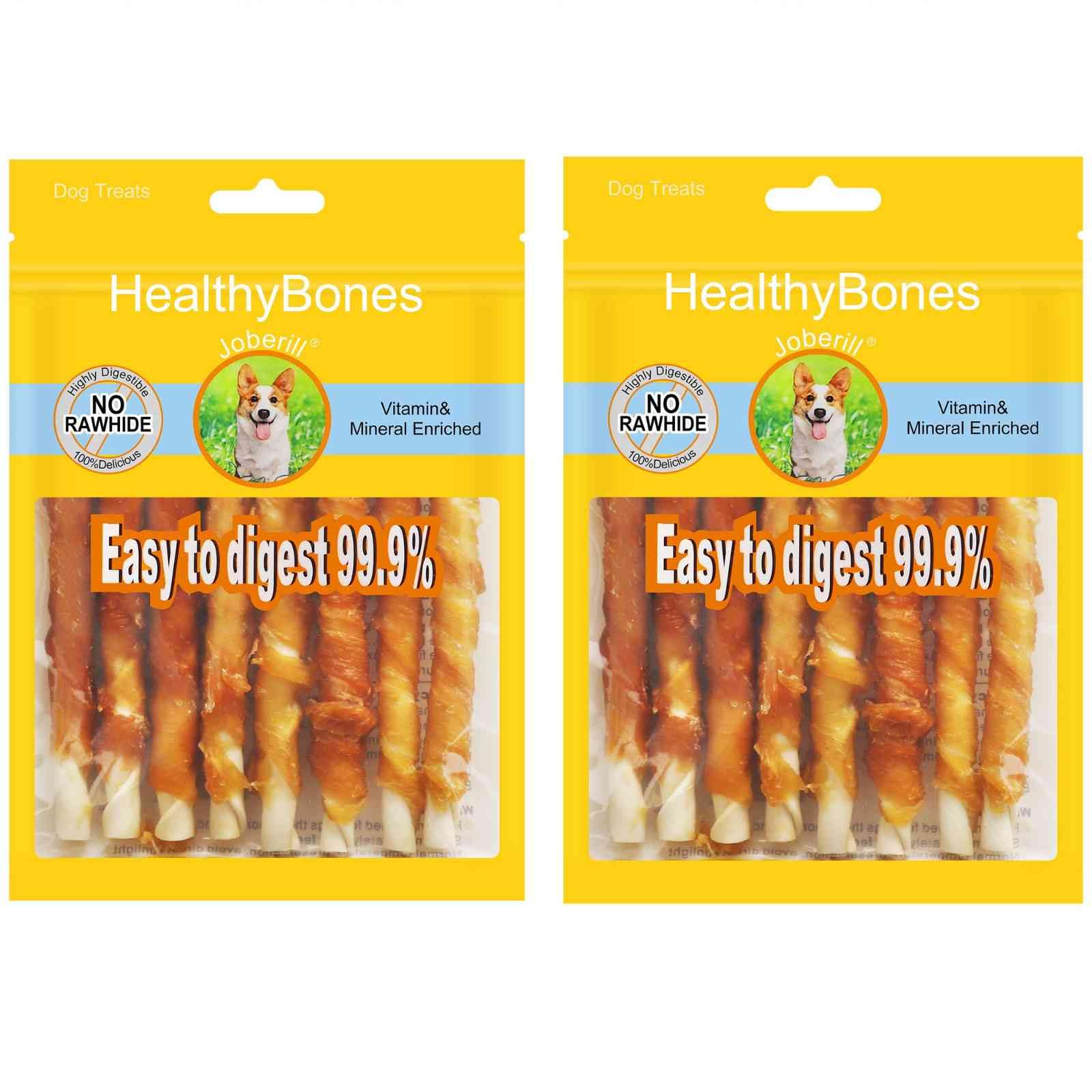 HealthyBones Chicken Breast Wrapped Natural Dog Treats for Chigi and Other Small Mixed Breed Dogs, 18 Count