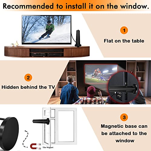 TV Antenna, 2022 Newest HDTV Indoor Digital TV Antenna 130 Miles Range with Amplifier Signal Booster 4K HD Free Local Channels Support All Television -10ft High Performance Coax Cable