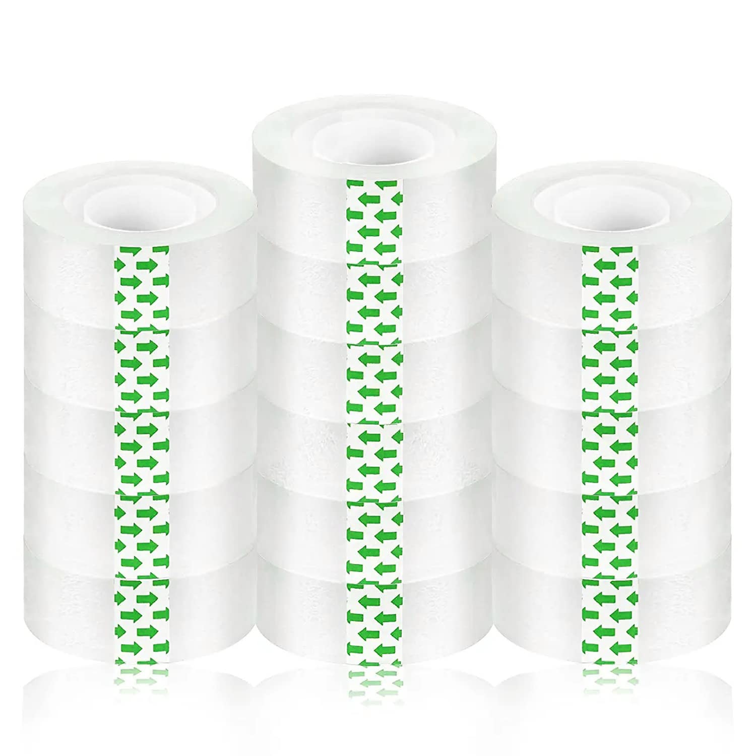 16 Rolls Transparent Tape Refills Clear Tape, 3/4-Inch x 1000 inch Transparent Glossy Tape Gift Wrapping Clear Tape for Office, Home, School