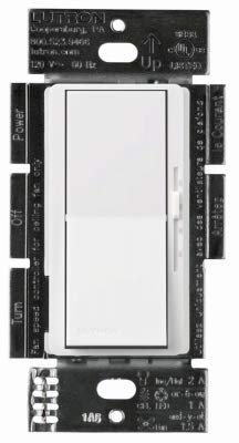 Lutron Diva Single pole Rocker/Slide Fan Control White 1 each