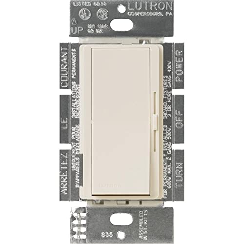 Lutron Diva Dimmer Switch for Incandescent Bulbs, 600-Watt/Single-Pole, DV-600PH-LA, Light Almond