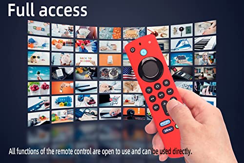 Remote Cover for TV Stick 3rd Gen 2021 /Stick 4k Max Silicone Case Anti-Slip Silicone Protective Case Silicone Sleeve with Magnetic tech(Red)