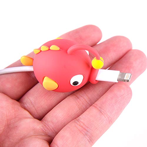 TUPARKA 18 pcs Cable Protector for iPhone,ipad USB Cable, Plastic Cable Protectors Cute Fish Dinosaur Animals Charging Cable Saver, Phone Accessory Protect USB Charger