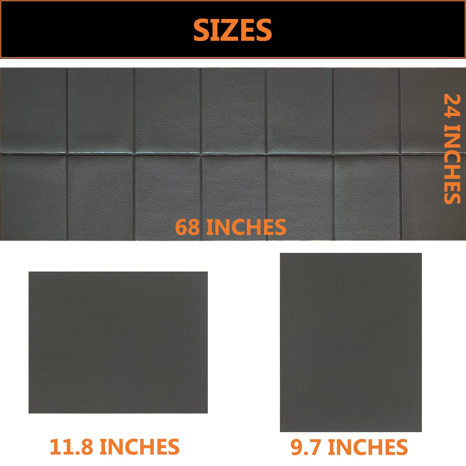Under Sink Kitchen Mat Liner- 68’’ x 24’’ Big Size Non-adhesive Under Sink Protector with Bump Texture Black Shelf Liner Drawer Liner