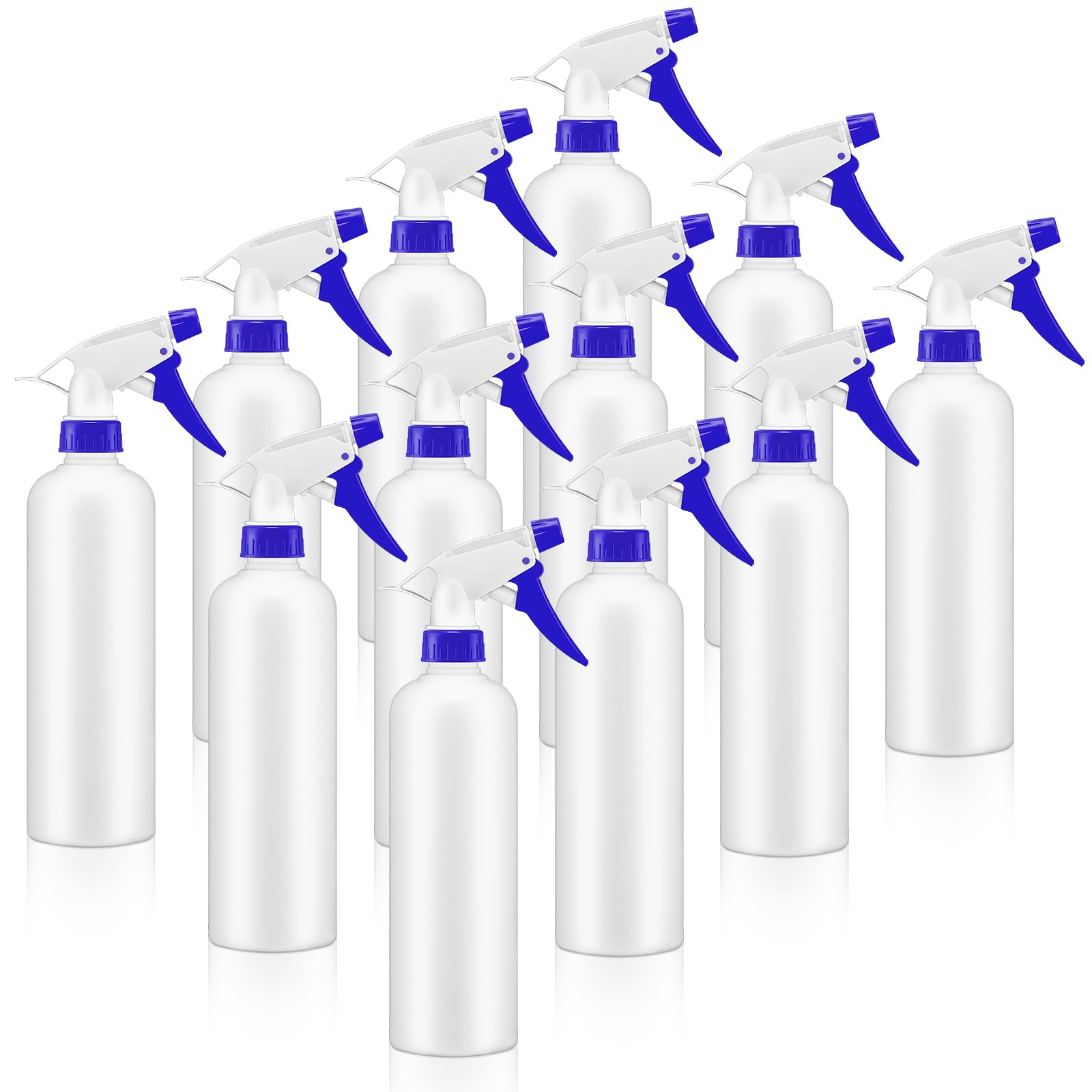 Tioncy 12 Pcs 17 Oz Plastic Spray Bottle Adjustable Spray Bottles Leak Proof Empty Water Bottle Refillable Spray Bottles for Cleaning Solution, Planting, Pet, BBQ, Bathroom, Kitchen (Blue)