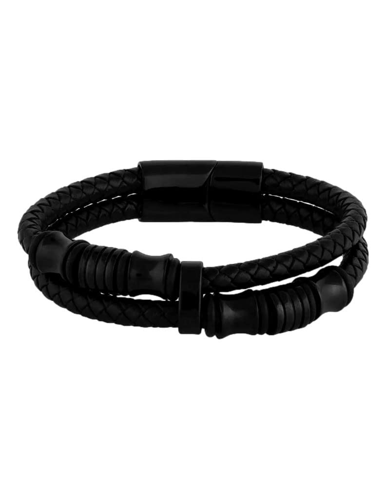 Montana Silversmiths Men's Leatherman Leather Bracelet Black One Size