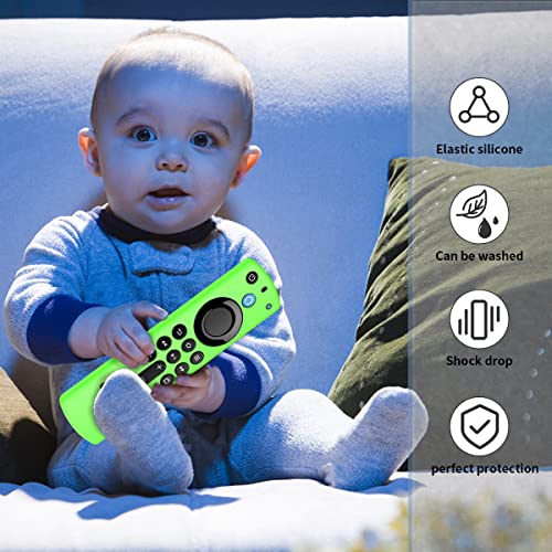 [4 Pack] WOFRO Remote Cover for Firestick 3rd Gen(2021) Firesticktvs 4k/4K Max Lightweight Anti Slip Shockproof Alexa Voice Remote Silicone Protective Case Glow in The Dark
