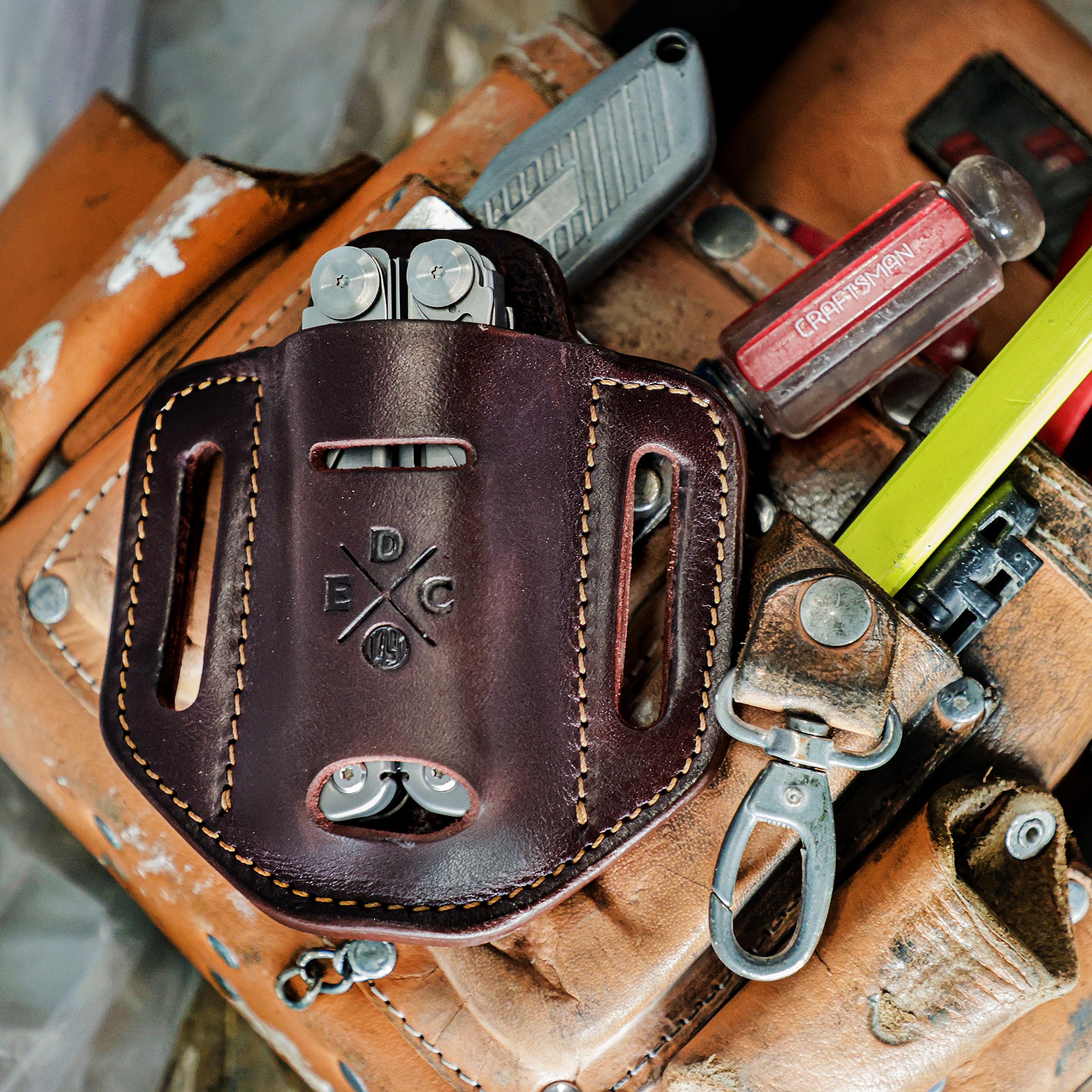 1791 EDC Multitool Sheath, American Leather, Multitool Pouch for Belts, Compatible with Heavy Duty Leatherman, SOG and Gerber