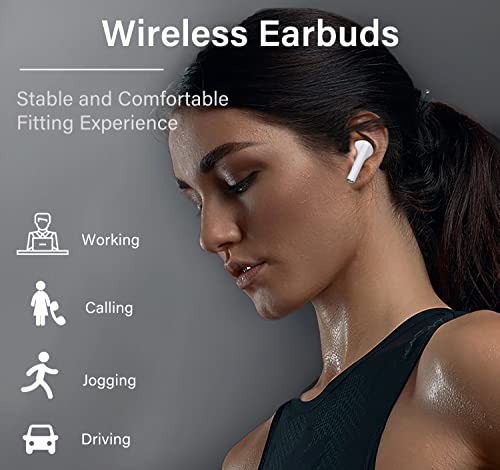 Wireless Earbuds Bluetooth 5.1 Headphones 30H Playtime in-Ear Hi-Fi Stereo Sound Noise Cancellation Mic IPX7 Waterproof Headset for iPhone/Samsung/Android/PC Black