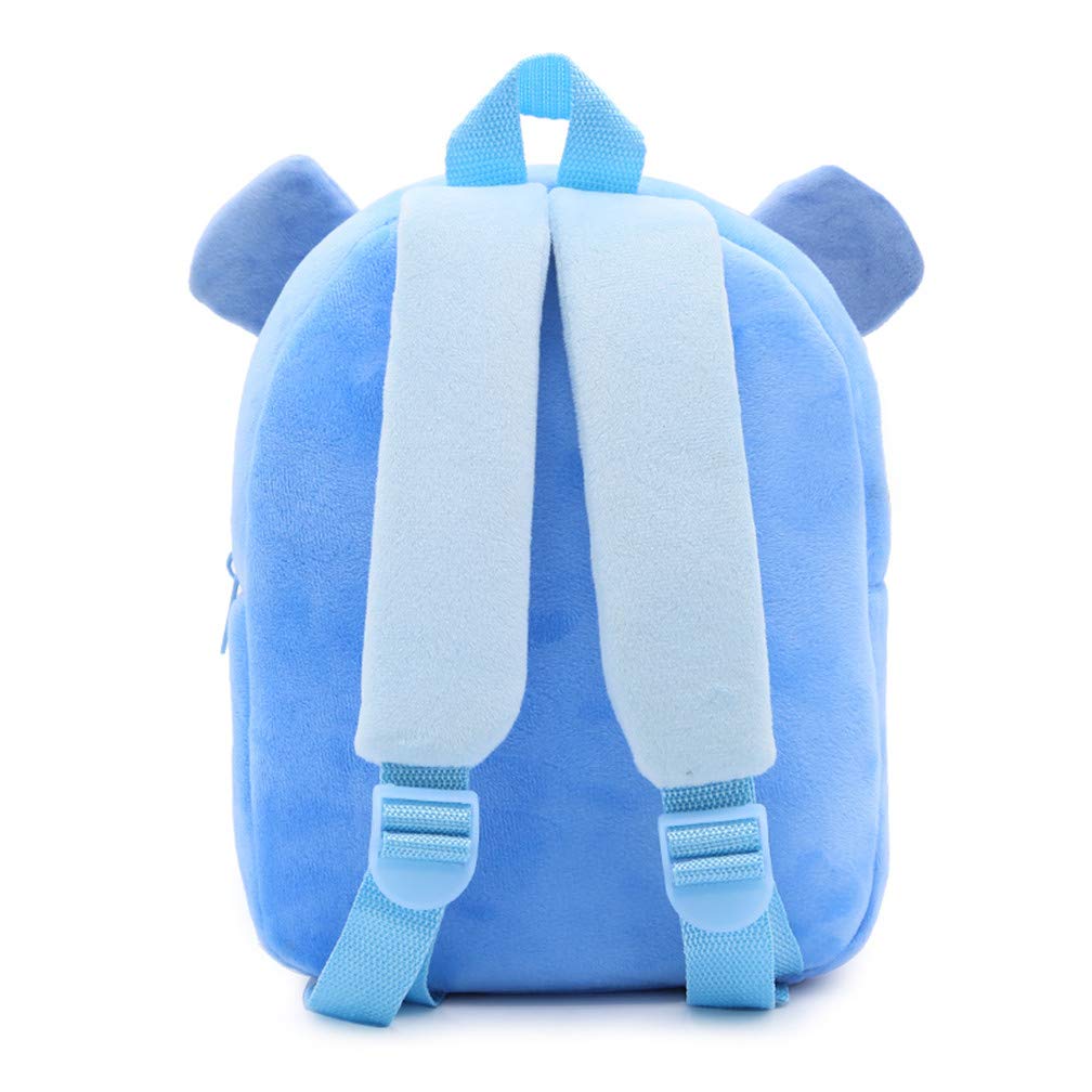 Toddler Backpack Zoo Plush Mini Daypack Animal Cartoon Travel Bag for Baby Girl Boy (Blue(Hippo))