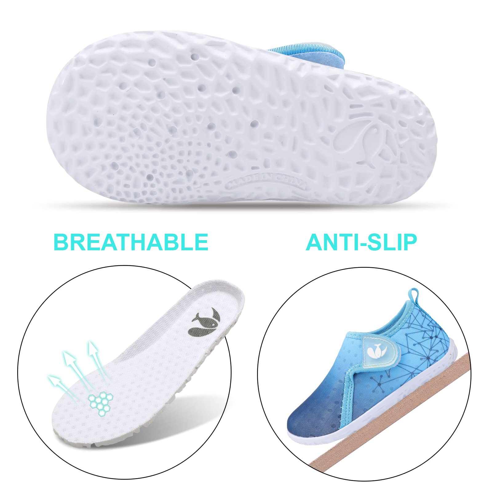 FEETCITY Baby Boys Girls Water Shoes Beach Swim Pool Shoe Barefoot Aqua Socks 6-12 Months Infant