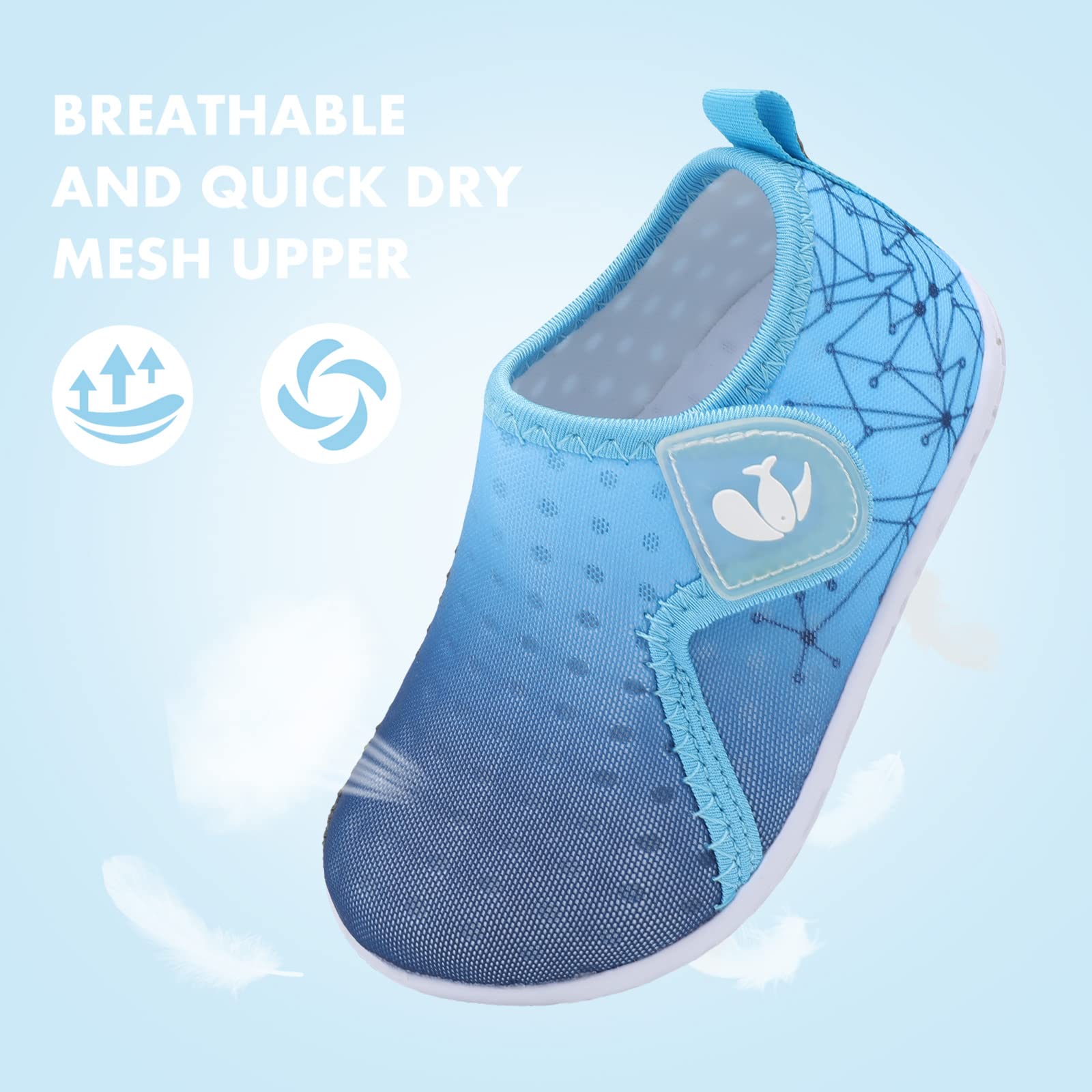FEETCITY Baby Boys Girls Water Shoes Beach Swim Pool Shoe Barefoot Aqua Socks 6-12 Months Infant