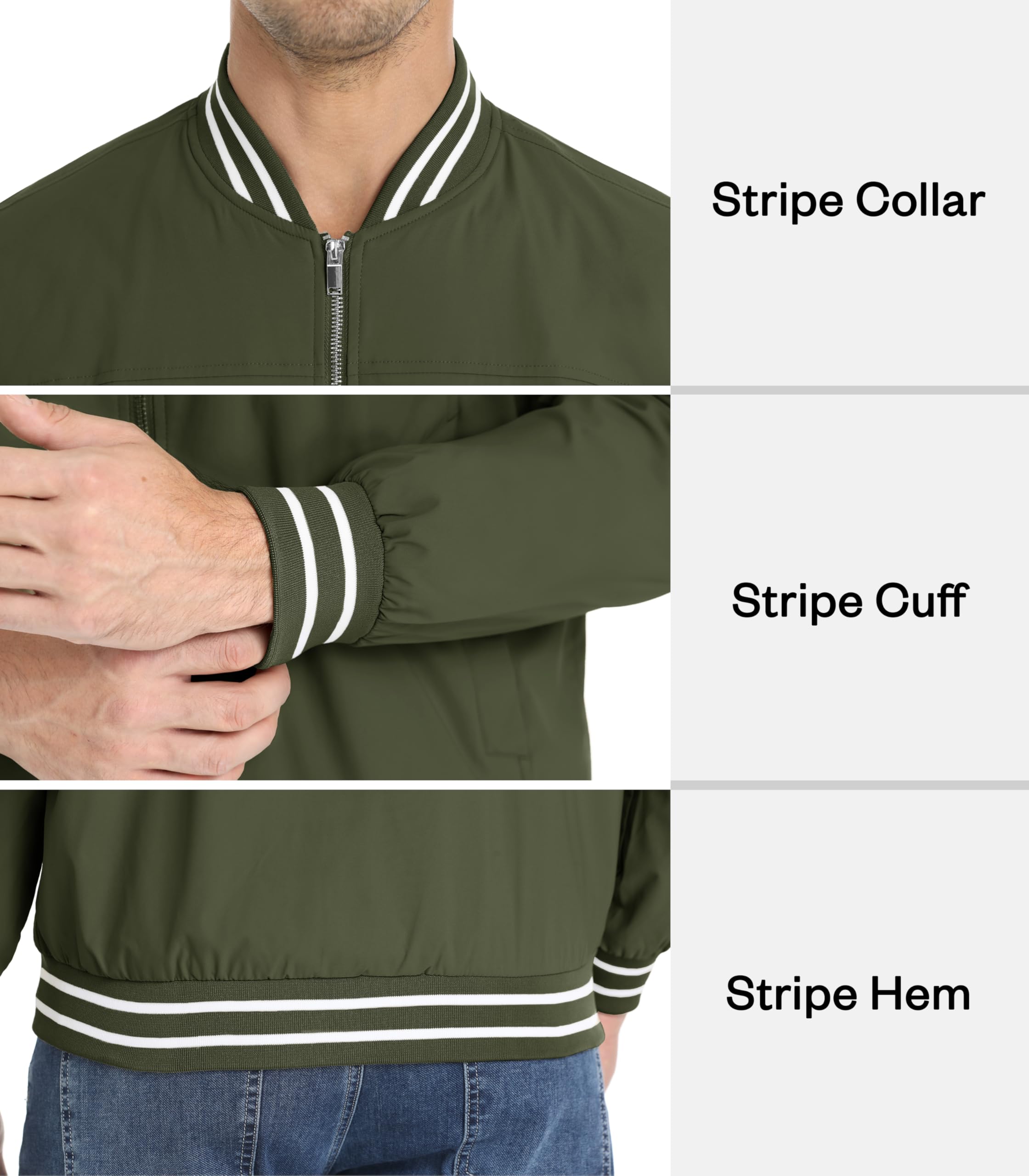 MAGNIVIT Lightweight Jackets for Men Black Jackets Bomber Jackets Men Baseball Jacket Mens Windbreaker Flight Jackets