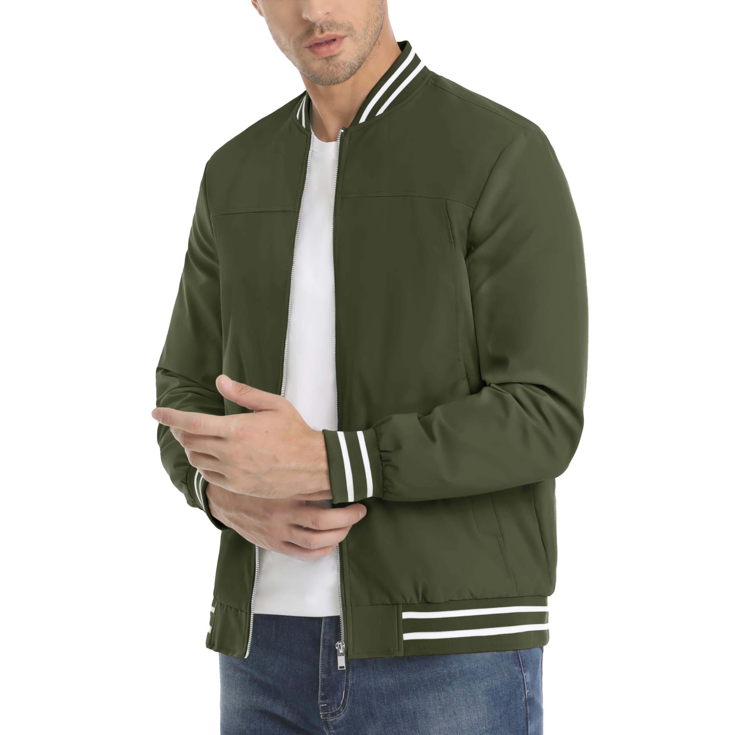 MAGNIVIT Lightweight Jackets for Men Black Jackets Bomber Jackets Men Baseball Jacket Mens Windbreaker Flight Jackets