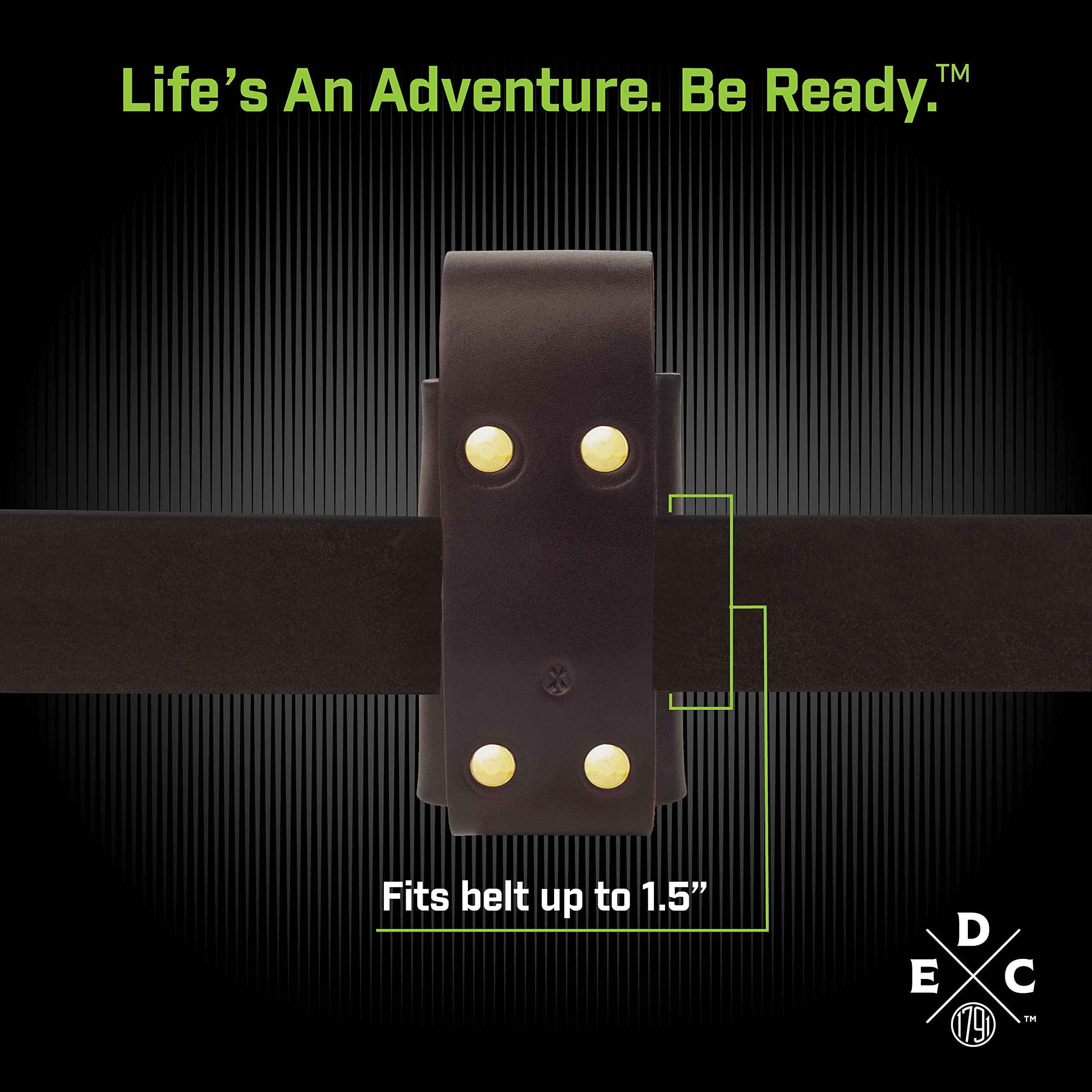 1791 EDC Multitool Sheath, American Leather Multitool Pouch for Belts with Snap, Compatible with Full Size Leatherman, SOG and Gerber. Max Size = 4" Long