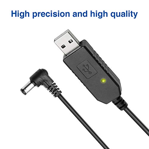 BAOFENG UV-5R Portable USB Charger Cable Indicator with Light for UV5R UV-82 BF-F8HP GT-3 UV-9R Plus Series Two Way Radios Charger(2Pack)