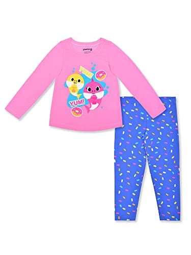 Nickelodeon Baby Shark Girls Long Sleeve Shirt and Legging Pants Set for Infant and Toddler