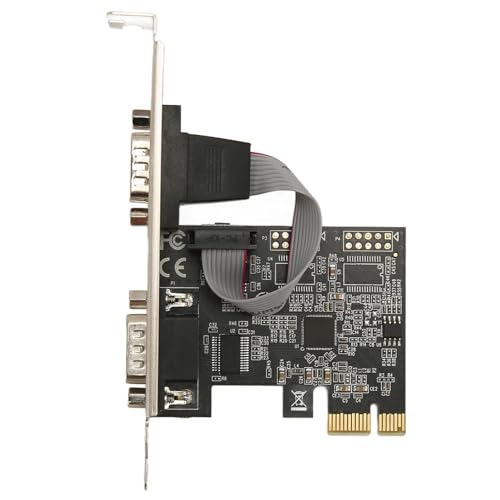 2 Port PCIE RS232 Serial Card with Full Size Bracket, Supports for Windows, for Linux, 256 Byte FIFO Depth, for POS Systems, Scanners, Printers