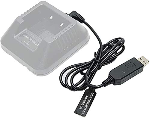 BAOFENG UV-5R Portable USB Charger Cable Indicator with Light for UV5R UV-82 BF-F8HP GT-3 UV-9R Plus Series Two Way Radios Charger(2Pack)