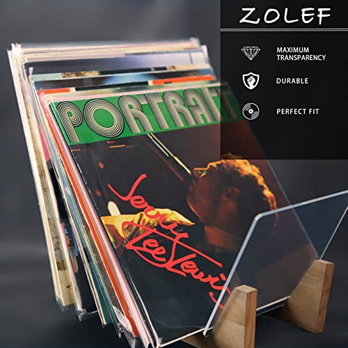 Vinyl Record Outer Sleeves 50 Pack for 12 inch Records, Loose fit, Clear Cover Protective, 3mil+ Thick, 12.79β x 12.79β, Fit for Single & Double LP Storage