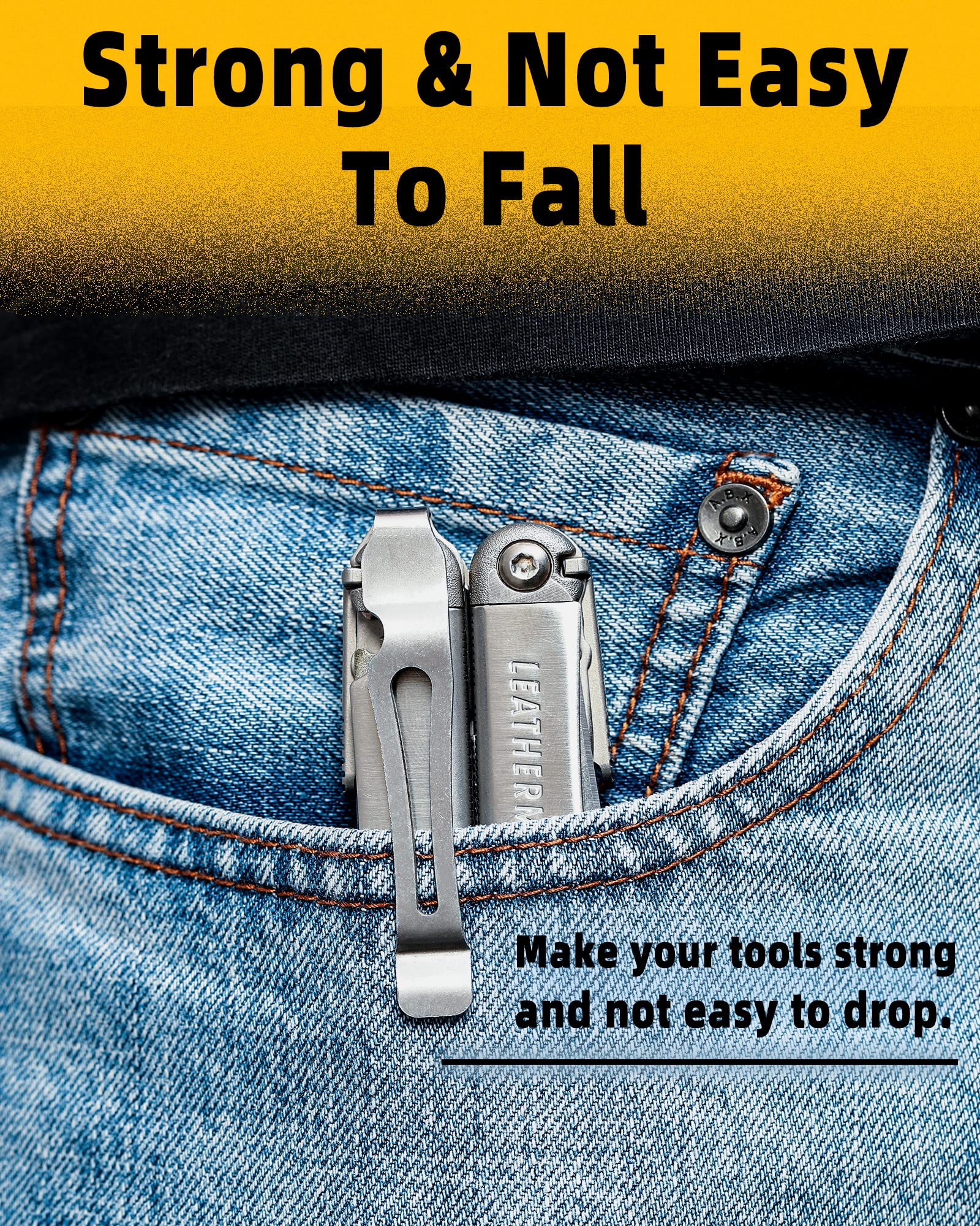 Quick-Release Pocket Clip/Upgrade designed standards stainless steel surge accessories，for Charge AL, Charge ALX, Charge Ti, Charge TTi, Quick Release Multi-Tool Pocket（2 pack）