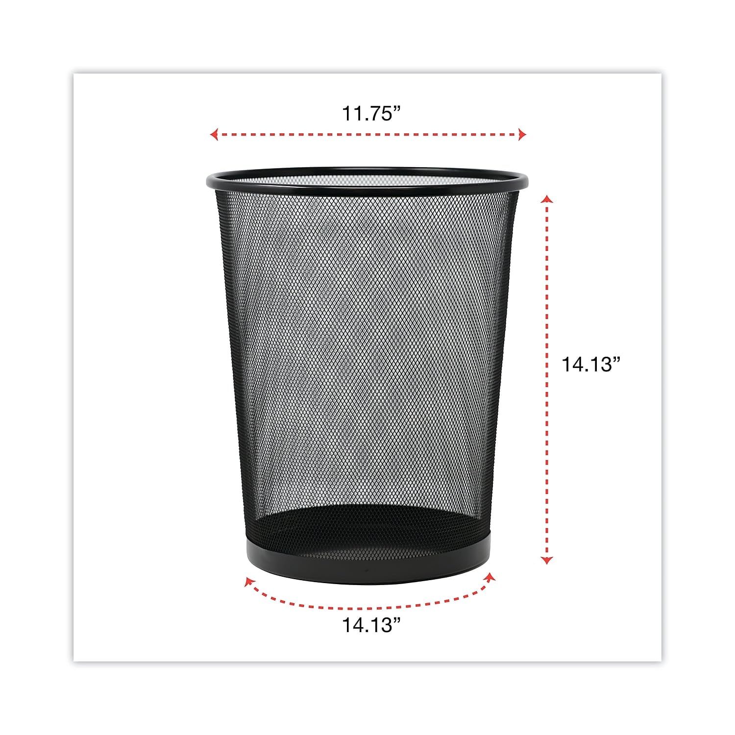 Universal One Mesh Wastebasket, 18 qt, Black, Under 5 Gallons (Universal 20008)
