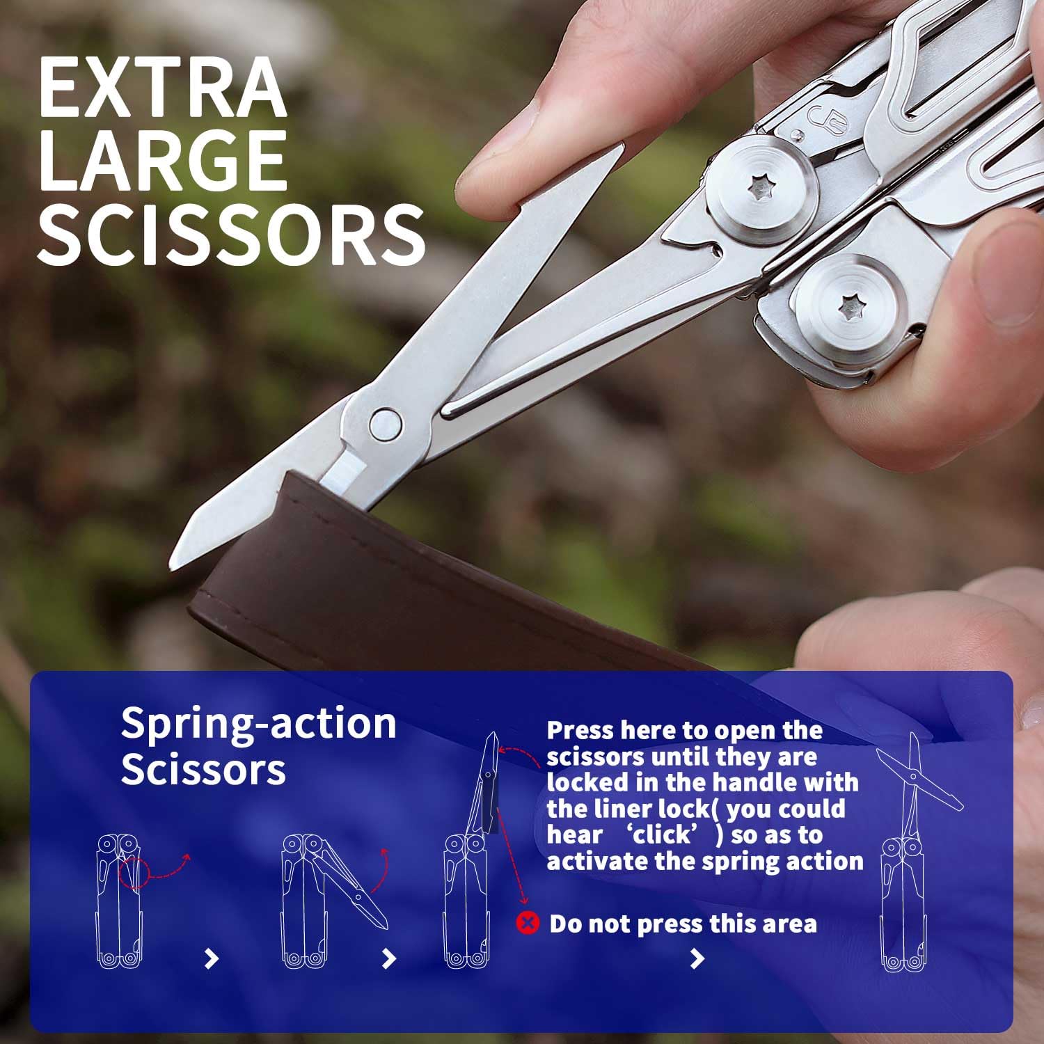 ROCKTOL Multitool, 29-in-1 Multitool Pliers with Replaceable Wire Cutters and Saw, Heavy-duty Stainless Steel Multi-tool Set and Nylon Sheath for Camping Survival multi tool for Man