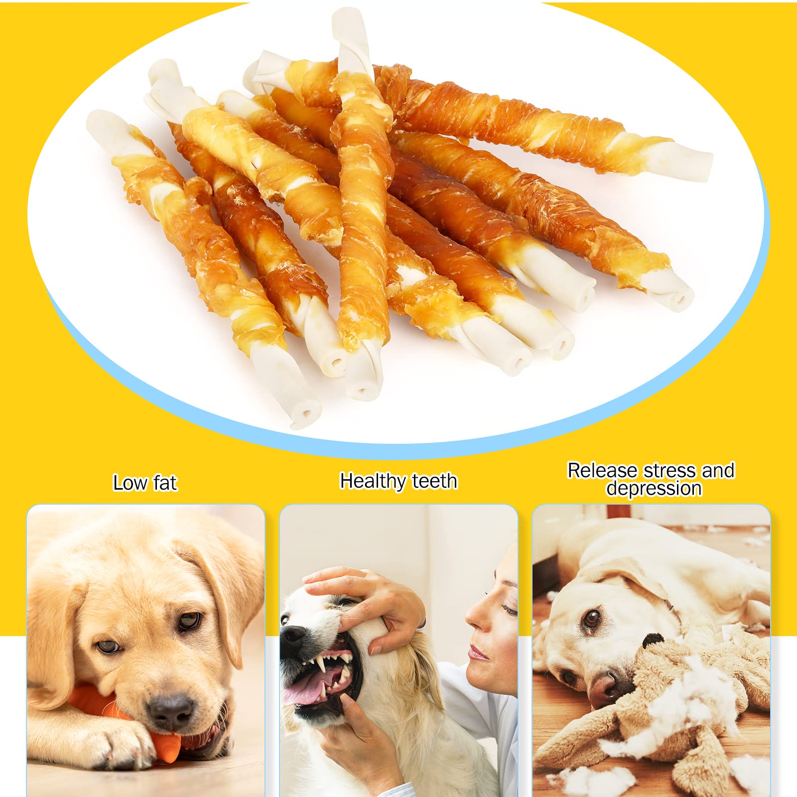 HealthyBones Chicken Breast Wrapped Natural Dog Treats for Cane Corso and Other Large Working Dogs, 18 Count