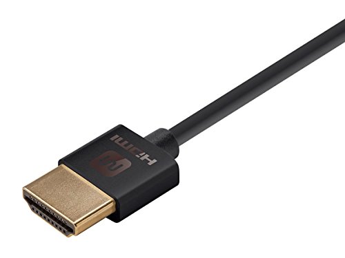 Monoprice HDMI High Speed Cable - 1 Feet - Black, 4K@60Hz, HDR, 18Gbps, 36AWG, YUV 4:4:4 - Ultra Slim Series