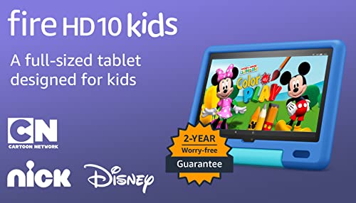 Amazon Fire HD 10 Kids tablet, 10.1", 1080p Full HD, ages 3–7, 32 GB, Sky Blue