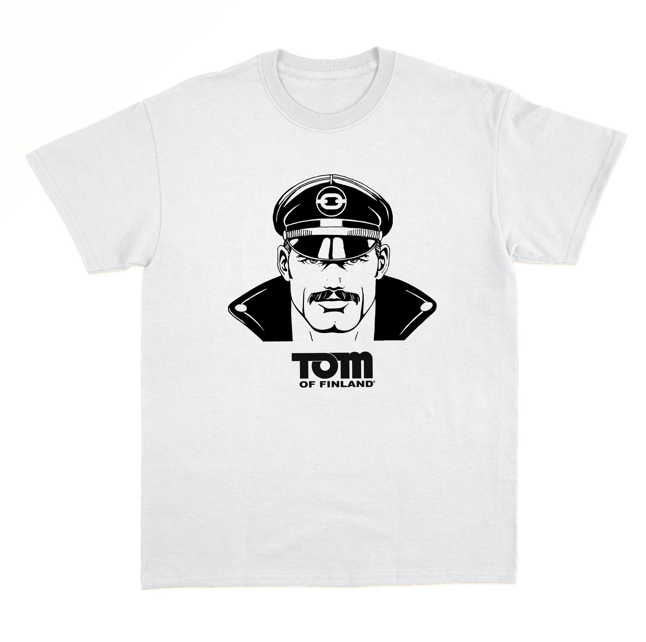 Tom of Finland T Shirt — Leather Dude (Gay, Leatherman, Leather Pants, Mens) (Large) White