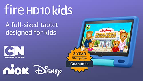 Amazon Fire HD 10 Kids tablet, 10.1", 1080p Full HD, ages 3–7, 32 GB, Sky Blue
