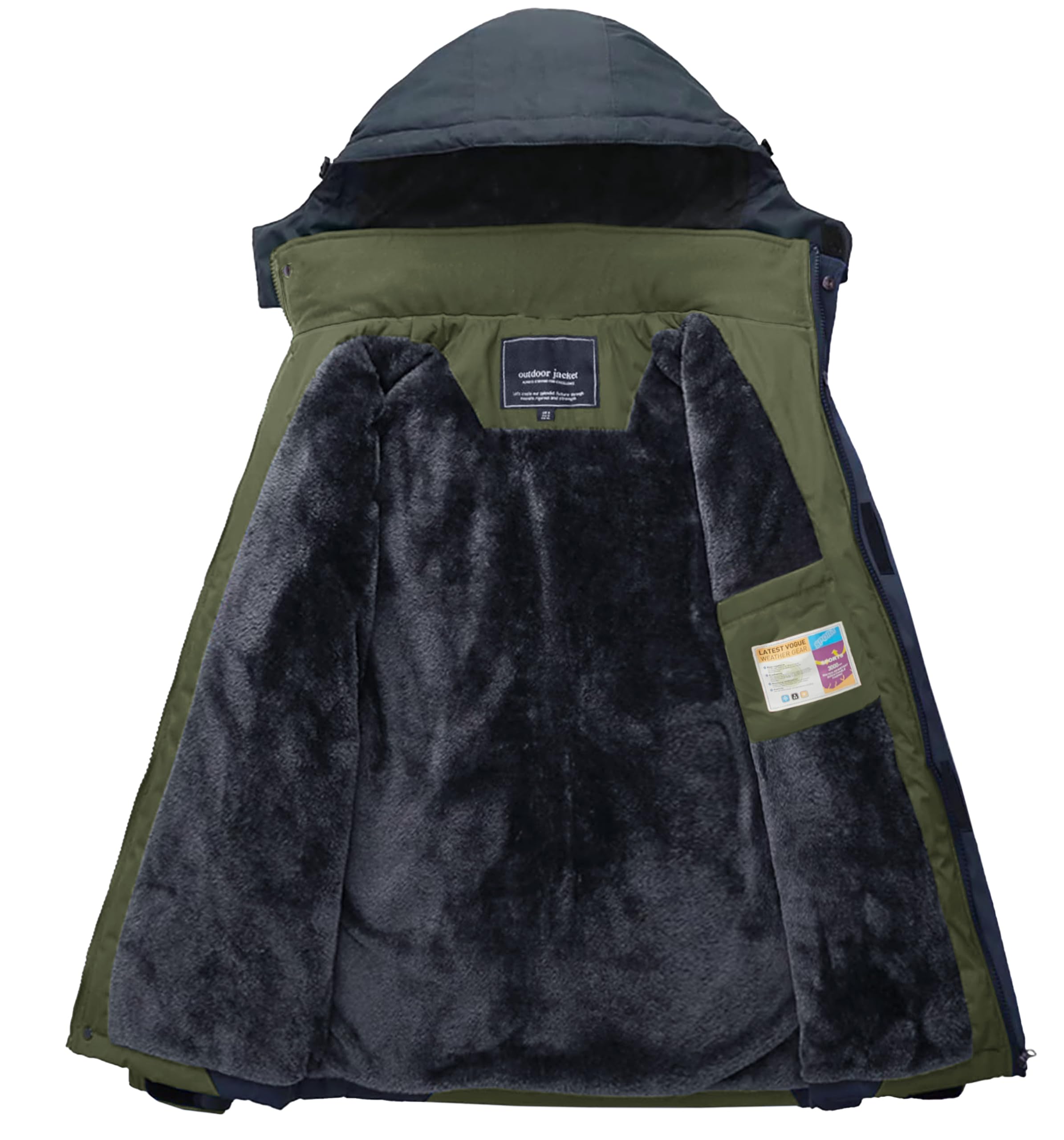 MAGCOMSEN Work Jacket Winter Coats Ski Jacket Waterproof Jaket Rain Jackets Fleece Jacket Softshell Jacket Tactical Jacket Snowboard Jackets Green