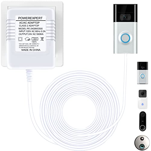 24V Transformer Doorbell Transformer C Wire Adapter Thermostat, 24V Doorbell Transformer Power Supply Cord Compatible with Nest Ecobee, Honeywell and Sensi, Wyze, Eufy and Nest Hello Video Doorbells