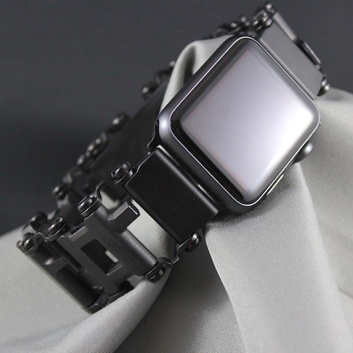 BestTechTool BTT-Stainless Steel-Watch Adapter Compatible with Leatherman Bracelet (Silver-Tread LT, Apple Watch Ultra 2/Ultra/46mm/45mm/44mm/42mm)