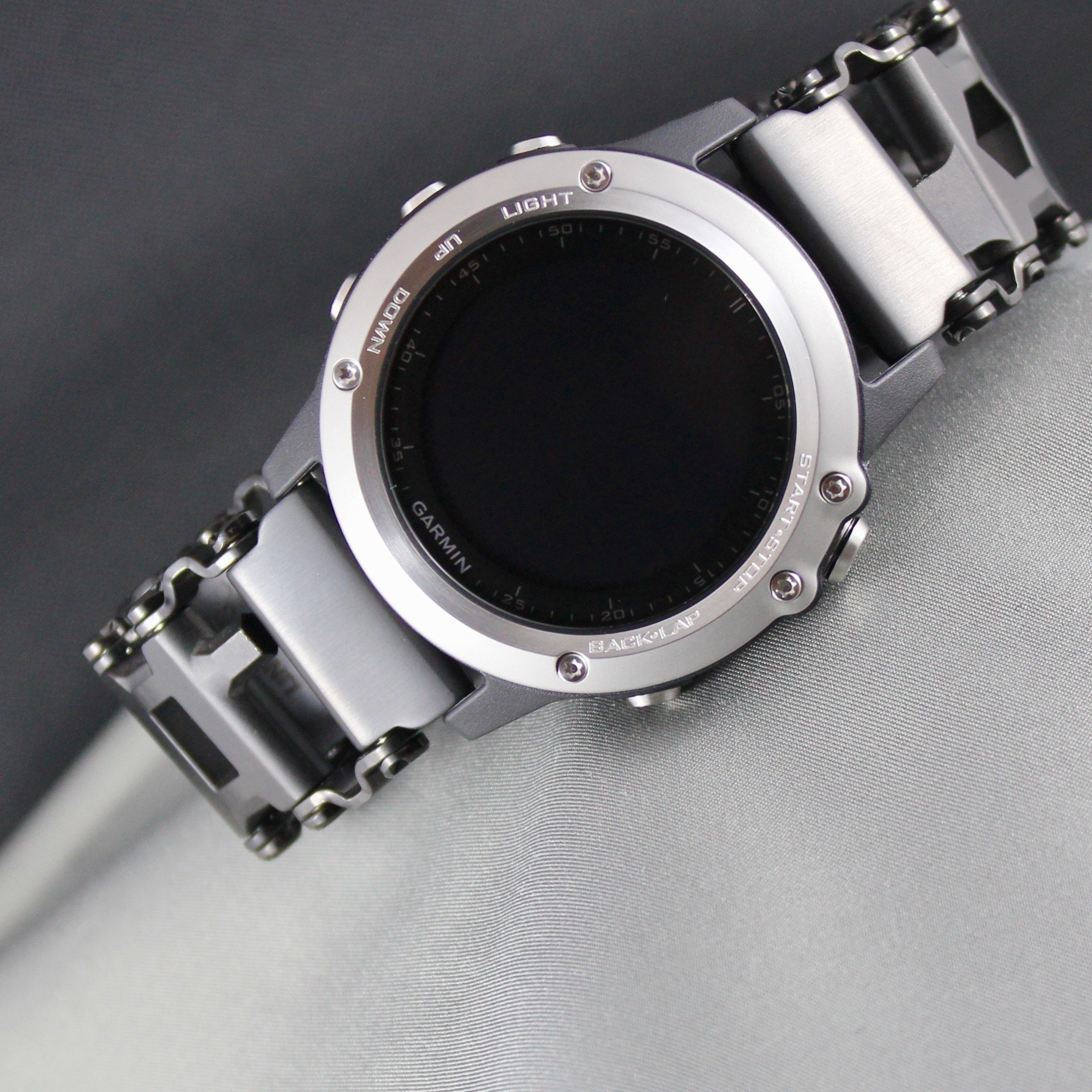 BestTechTool BTT-Stainless Steel-Watch Adapter Compatible with Leatherman Bracelet (Silver-Tread LT, Apple Watch Ultra 2/Ultra/46mm/45mm/44mm/42mm)
