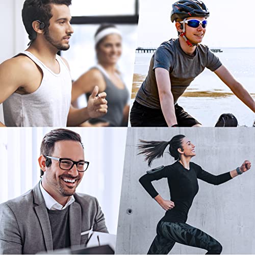 VIDONN Open Ear Headphones, Bluetooth Headset with Microphone, Beyond Bone Conduction- IPX6 Waterproof Sport Headset for Running, Cycling, Hiking, Driving (Black)