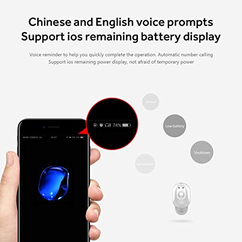 AIYIBEN Wireless Earphones, Wireless Sports Bluetooth Earphone Mini Earbud with Noise Cancelling for iPhone X/8/7/6s Plus Samsung Galaxy S8, S8 Plus (White)