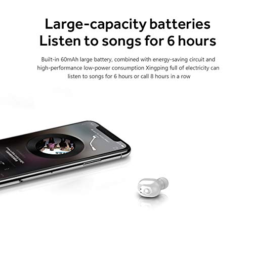 AIYIBEN Wireless Earphones, Wireless Sports Bluetooth Earphone Mini Earbud with Noise Cancelling for iPhone X/8/7/6s Plus Samsung Galaxy S8, S8 Plus (White)