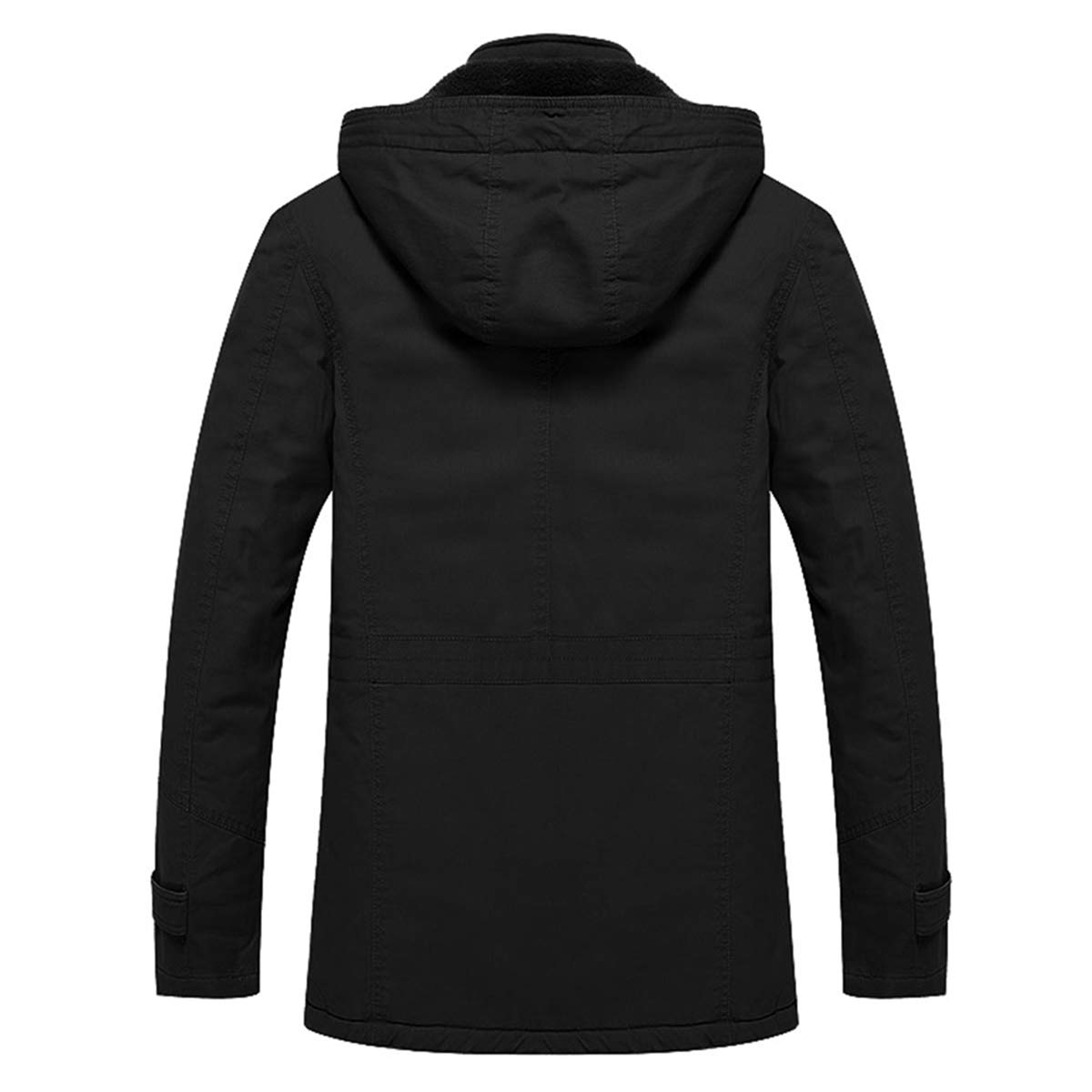 TACVASEN Mens Winter Jacket Fleece Warm Jackets Winter Coats for Men Military Work Coat with Hooded Black L