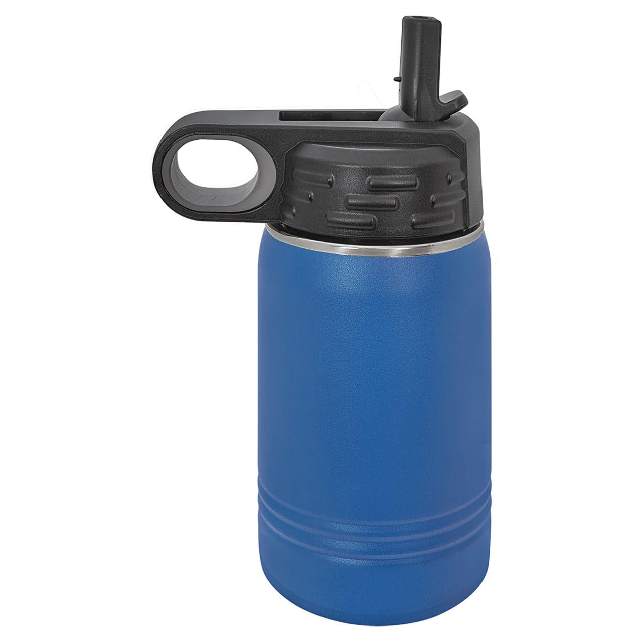 LaserGram Personalized Water Bottle, Gymnast Man, Stainless Steel Double Wall Vacuum Insulated with Flip Top Straw, Custom Engraved Gift (12oz / 335ml Dark Blue)