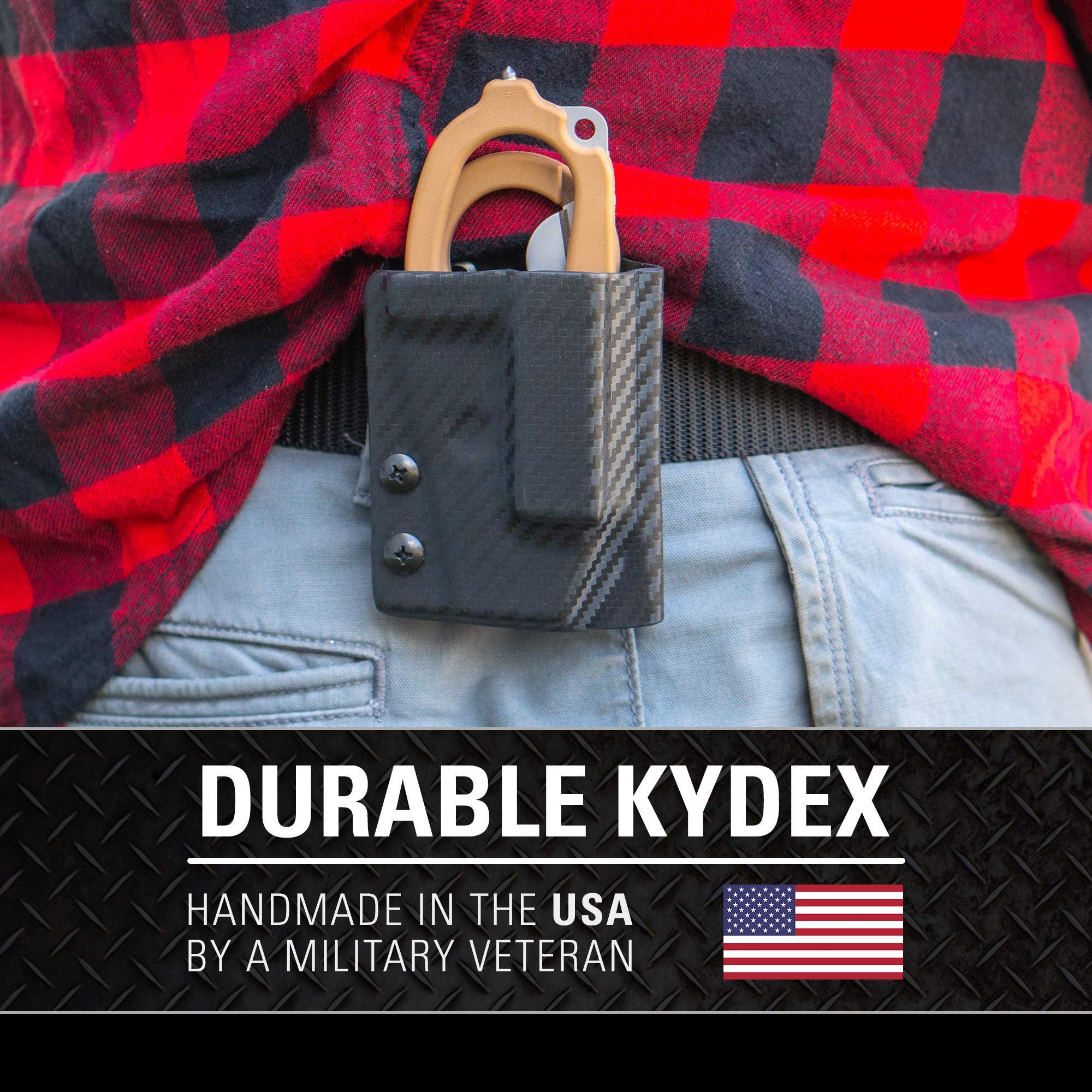 Clip & Carry Kydex Multitool Sheath for the Leatherman RAPTOR Trauma Shears - Made in USA - EDC Multi Tool Sheath Holder Holster Cover - Black