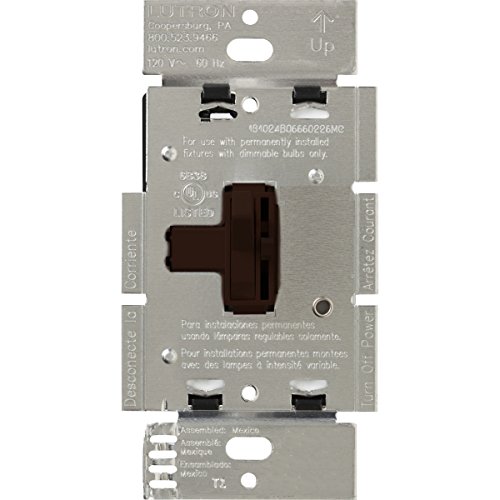 Lutron Toggler 1000-Watt Dimmer Switch for Halogen and Incandescent Bulbs, Single-Pole, AY-10P-BR, Brown