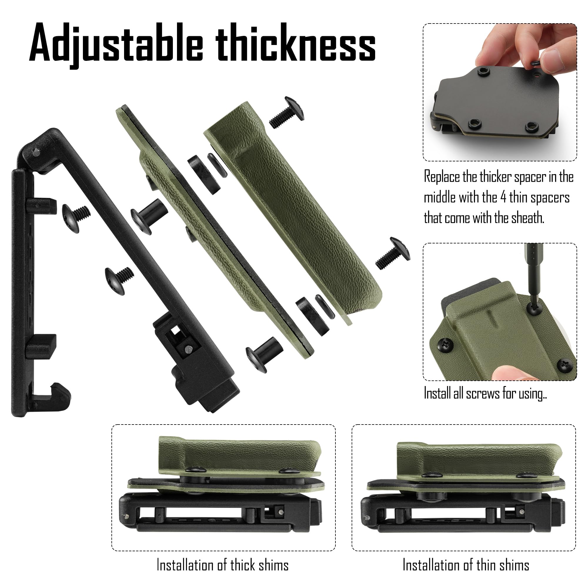 TACTICAL GEEK TX3 Multi-Tool Sheath, Multi Tool Holster, Thickness Adjustable Multi-Tool Holder with Back Clip for Belt, Multi-Tool not Included(Green)