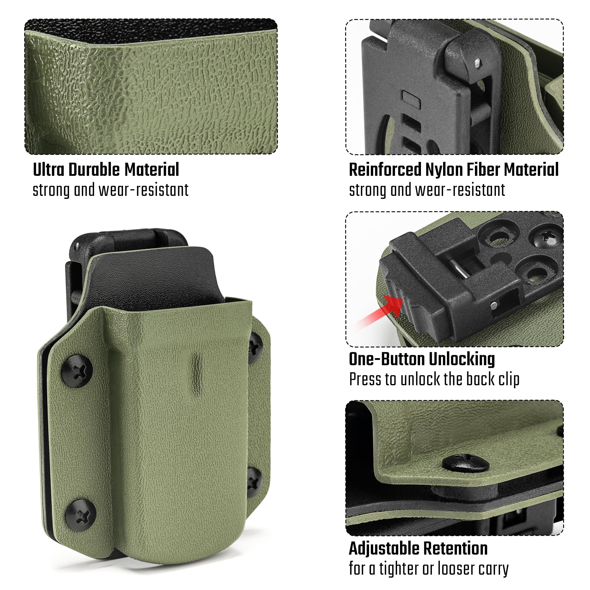TACTICAL GEEK TX3 Multi-Tool Sheath, Multi Tool Holster, Thickness Adjustable Multi-Tool Holder with Back Clip for Belt, Multi-Tool not Included(Green)